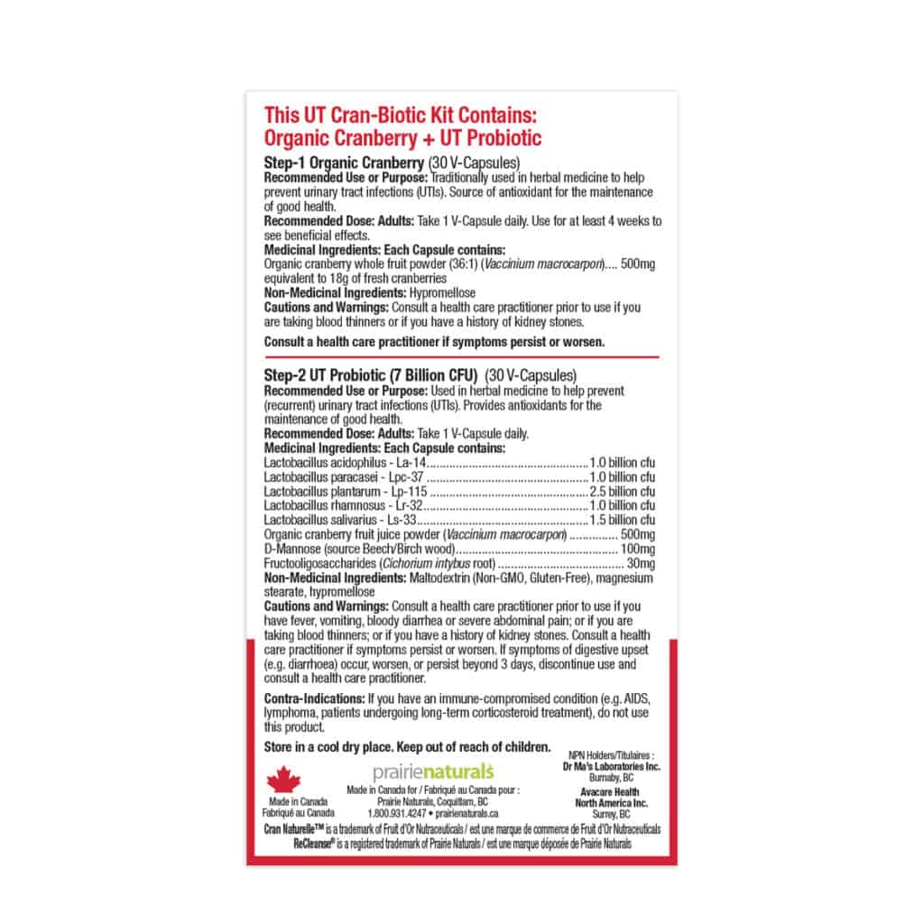 ReCleanse ® UT Cran-Biotic Kit – Prairie Naturals